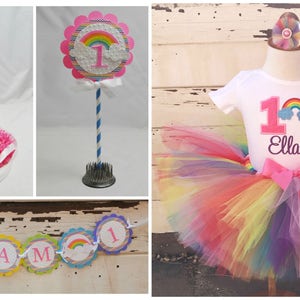 Rainbow Party Package, Tutu Outfit and Cake Smash Set, 1st First ...
