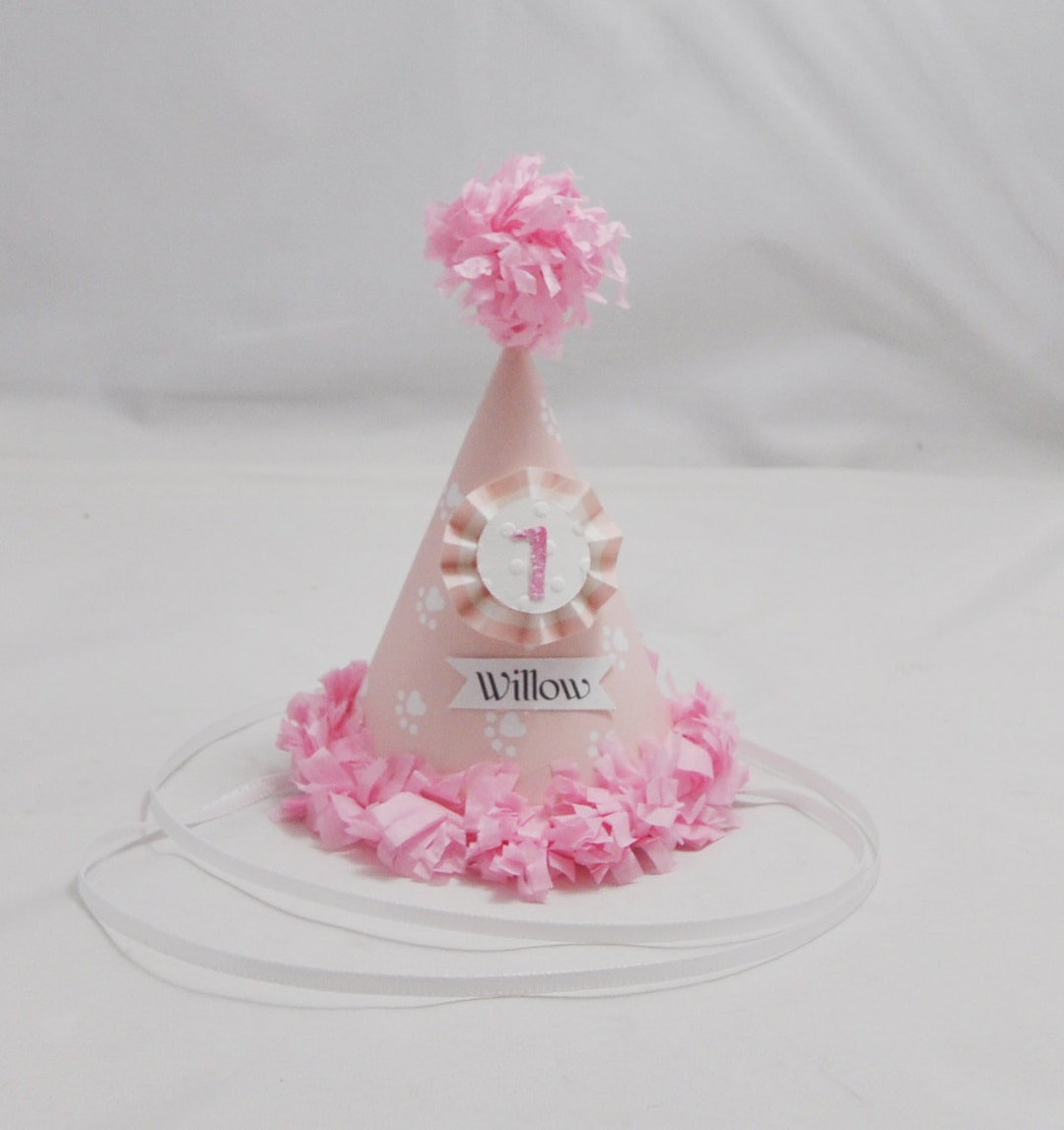 Girl Cat Birthday Hat Personalized, Pet Party Hat, Gotcha Day Kitty ...