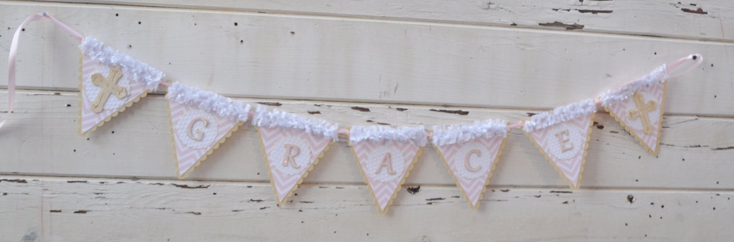 First Communion Name Banner Baptism Party Decor Decoration | Etsy