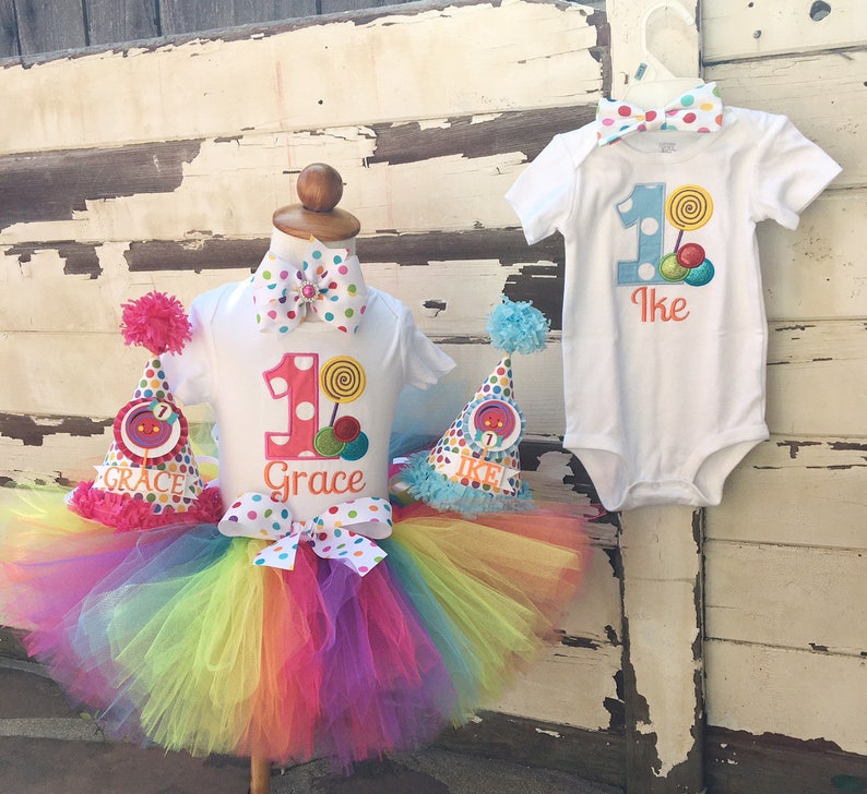 Candyland Boy Girl Twins 1st Birthday Party Package, Tutu, Personalized ...