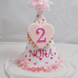 Personalized Valentine Heart Party Hat, 1st First Birthday Baby Toddler ...