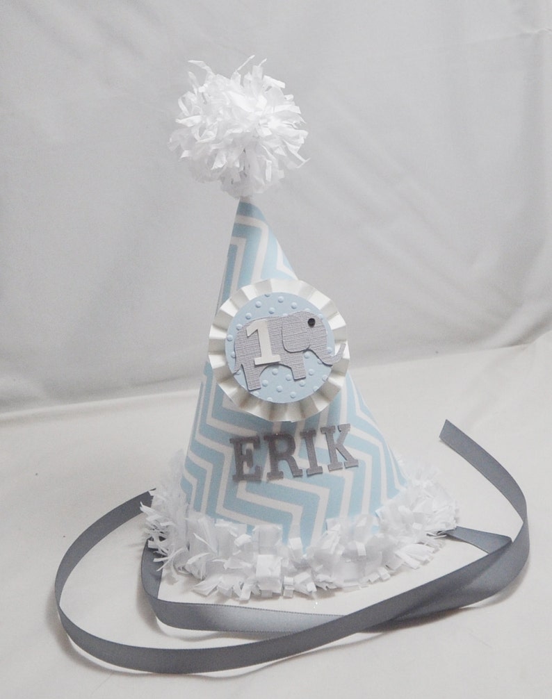 Elephant Party Hat Personalized 1st Birthday Baby Toddler - Etsy