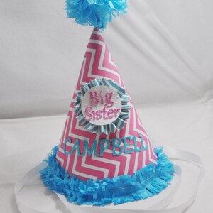 Personalized Big Sister or Big Brother Birthday Party Hat, Smash Cake ...