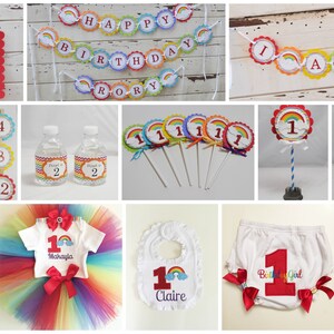 Rainbow ONE High Chair Banner, Ribbon and Fabric, 1st Birthday Girl ...