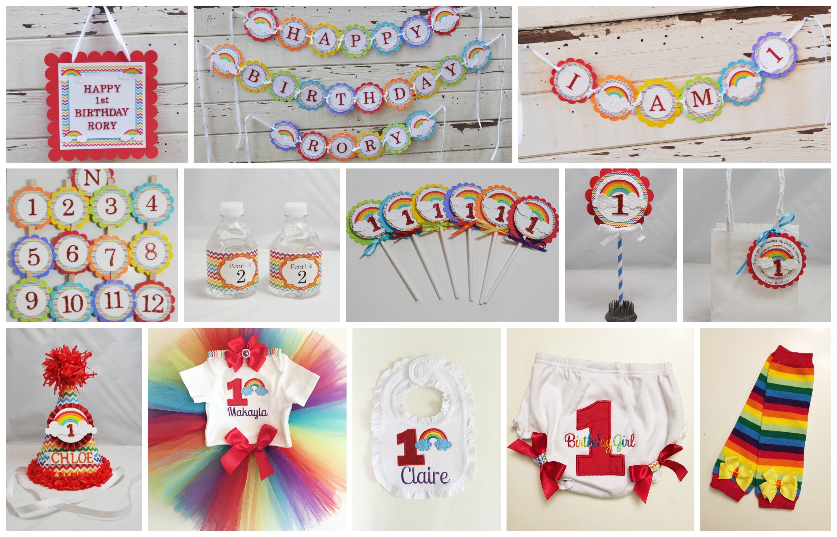 Rainbow ONE High Chair Banner Ribbon and Fabric 1st Birthday | Etsy