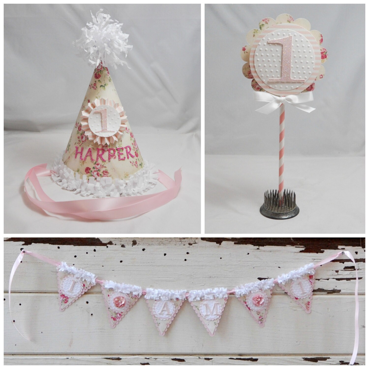 Cream Floral Smash Cake Photo Props Set of 3 Baby Toddler - Etsy