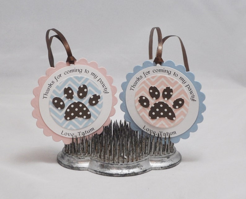 Puppy Paws Thank You Personalized Favor Gift Tags Set of 12 | Etsy