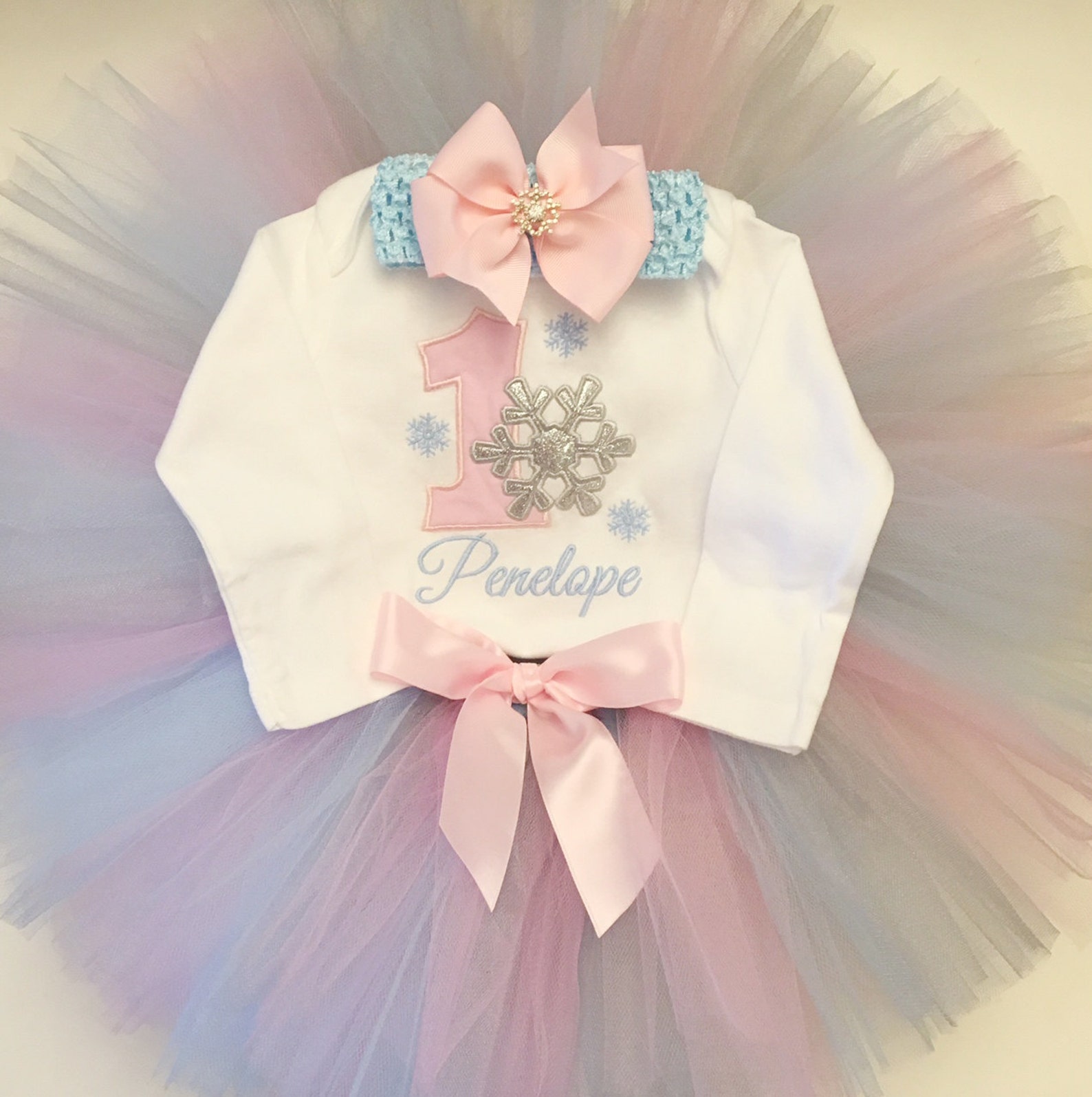 Girl Snowflake Party Package Personalized, 1st First Birthday Baby ...