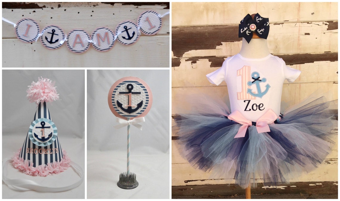 Girl Nautical Party Package Tutu Outfit Personalized Anchor - Etsy