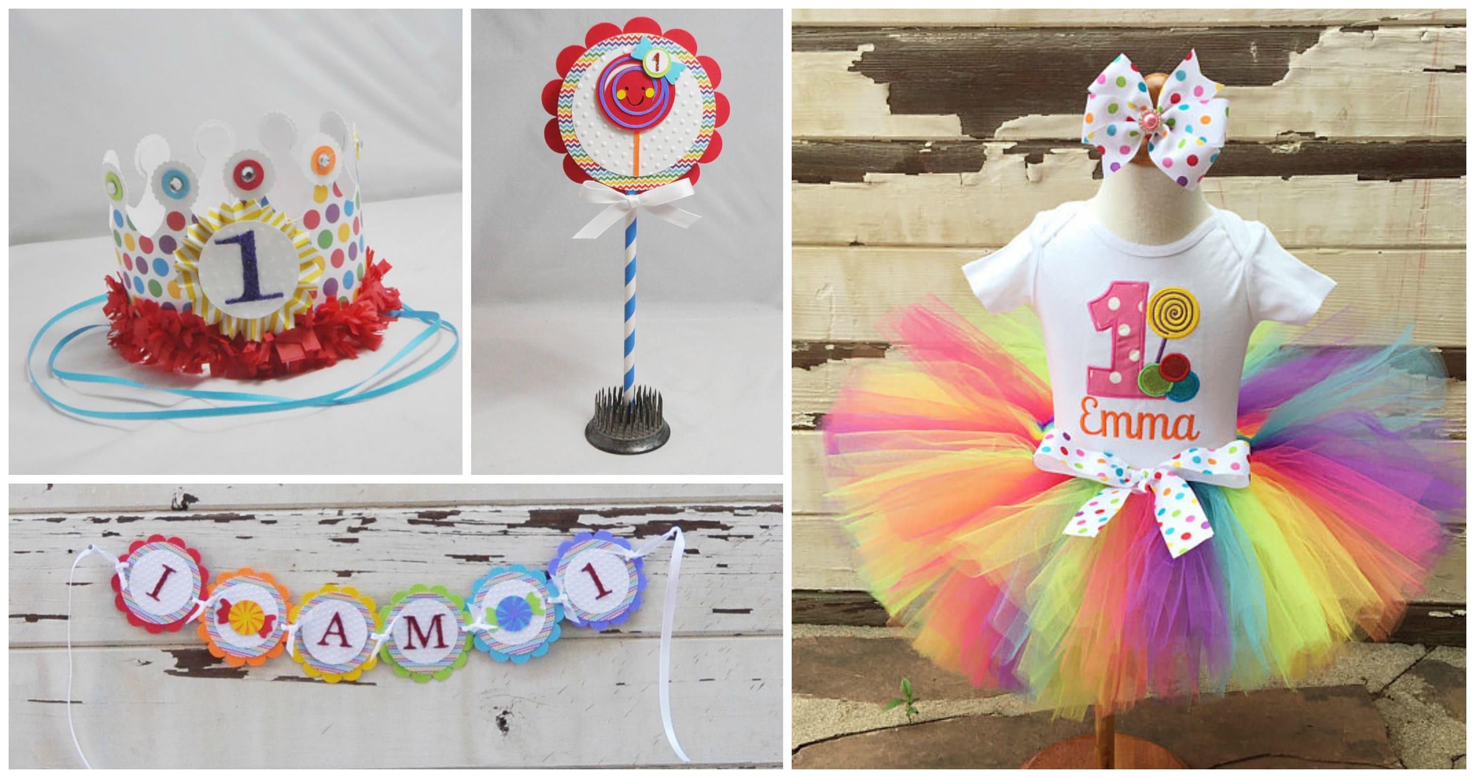 Candyland Boy Girl Twins 1st Birthday Party Package, Tutu, Personalized ...
