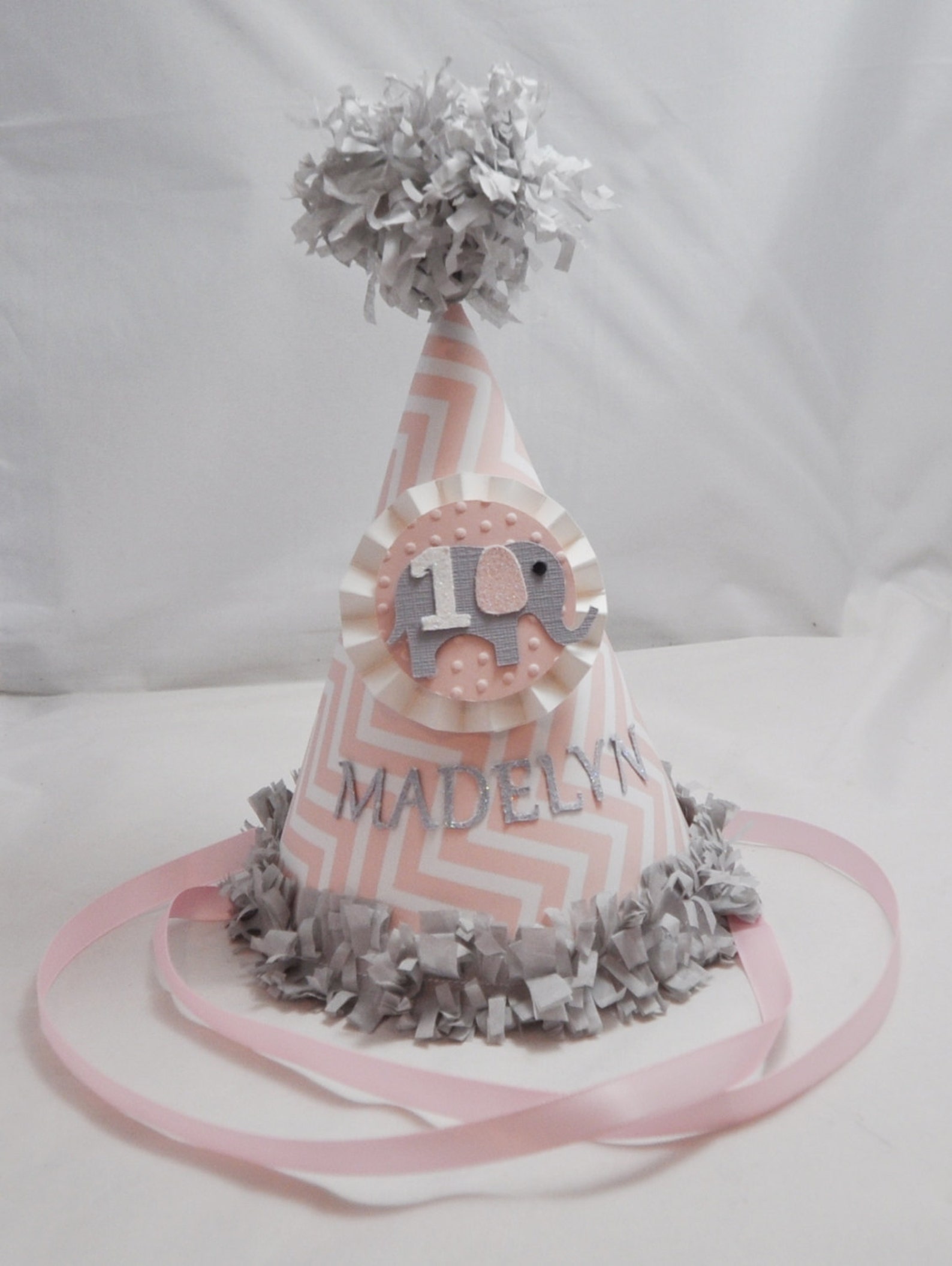 Girl Elephant Party Hat Personalized 1st First Birthday Baby | Etsy