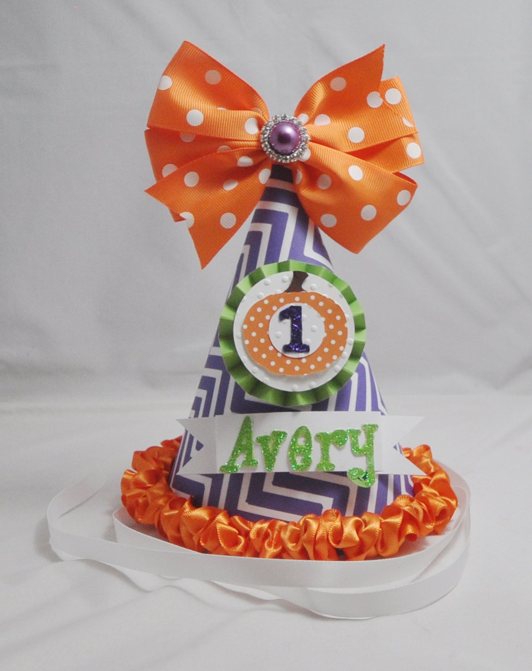 Pumpkin Party Hat With Removable Hair Bow 1st First Halloween - Etsy