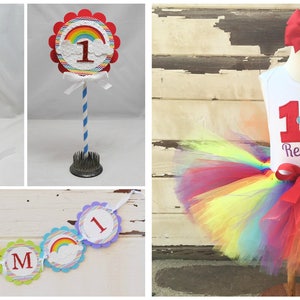 Rainbow Party Package, Tutu Outfit and Cake Smash Set, 1st First ...