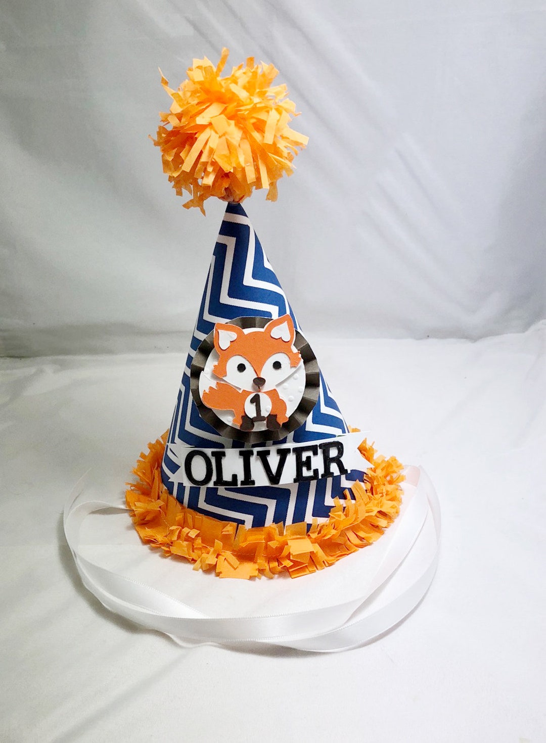 Fox Party Hat Personalized, 1st First Birthday Baby Toddler Boy ...