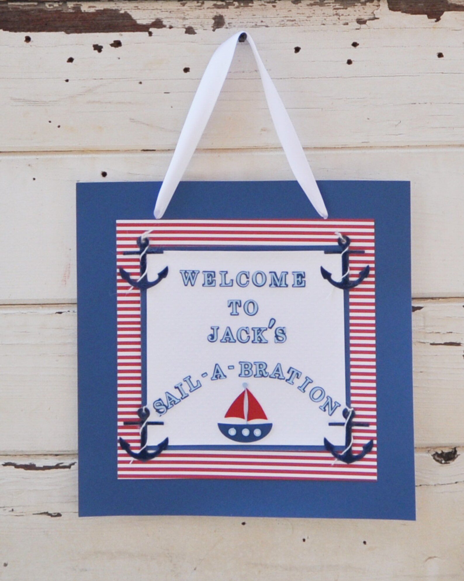 Nautical Welcome Door Sign 1st First Birthday Toddler Boy - Etsy