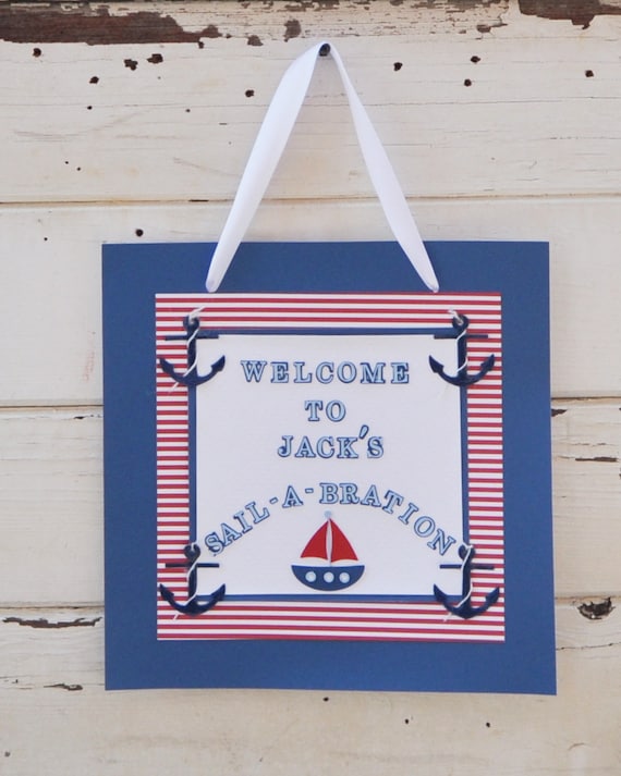 Nautical Welcome Door Sign, 1st First Birthday Toddler Boy, Little ...