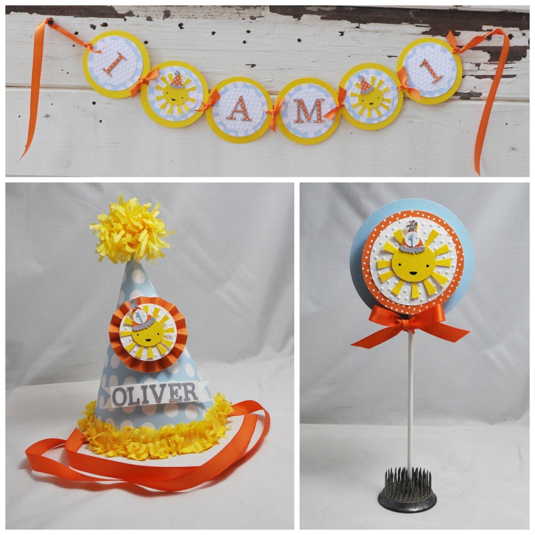 Boy Sunshine Smash Cake Photo Props, 1st First Birthday Personalized ...