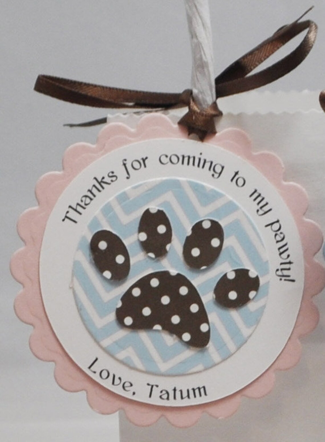 Puppy Paws Thank You Personalized Favor Gift Tags Set of 12 | Etsy