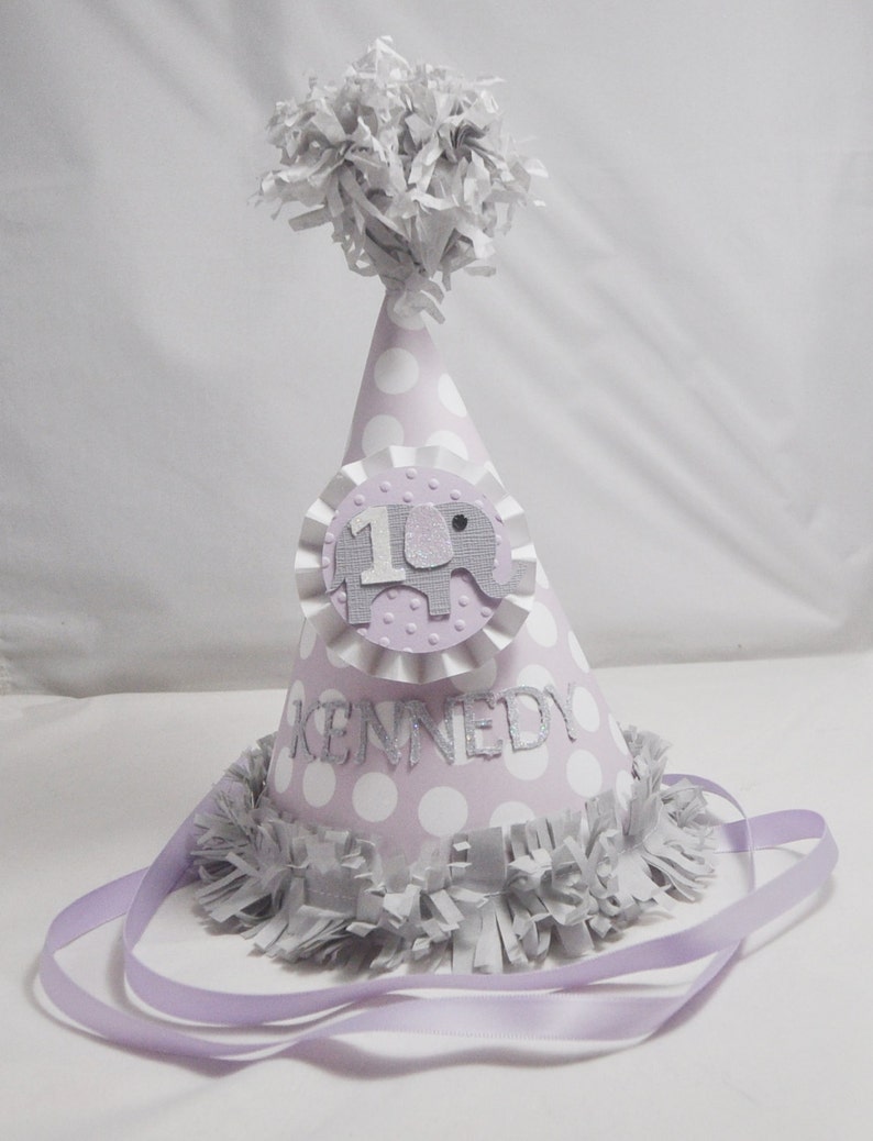 Girl Elephant Party Hat Personalized 1st First Birthday Baby - Etsy