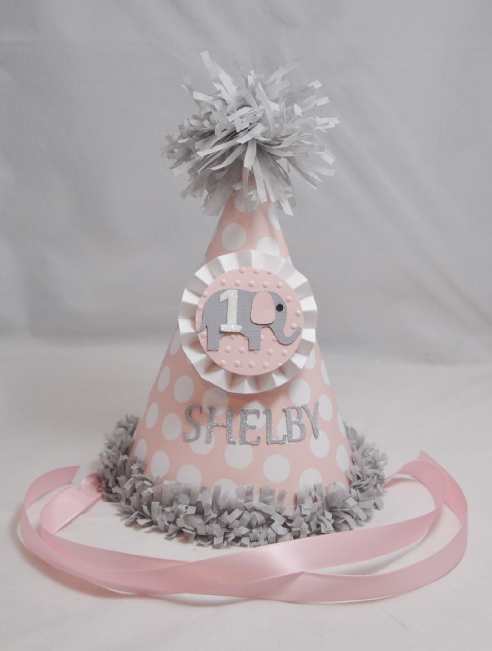 Girl Elephant Party Hat and Bodysuit or Shirt Set Personalized , 1st ...