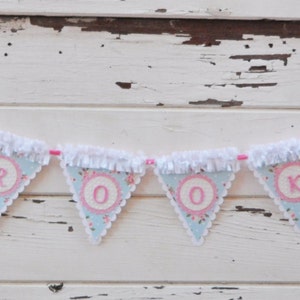 Blue Floral Name Banner with Flowers or Butterflies Baby | Etsy