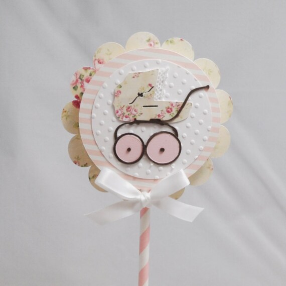 Baby Girl Pram Stroller Cake Topper, Baby Shower Centerpiece by Party ...