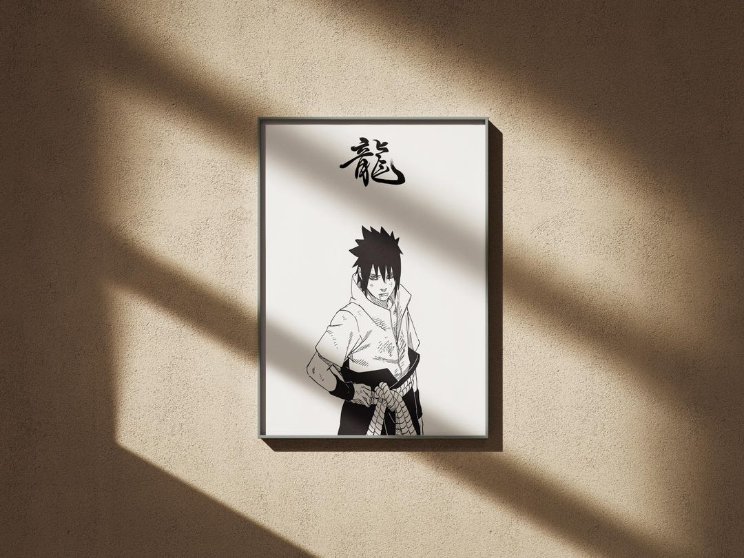 Póster De Sasuke Uchiha, Arte Mural De Naruto, Decoración De Pared De Naruto , Panel De Manga ...