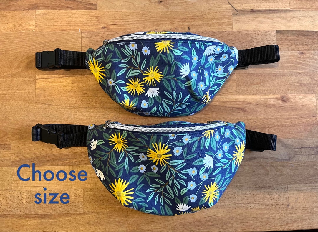 Rifle Paper Co Floral Fanny With Back Pocket, Canvas Fabric Fanny Pack ...
