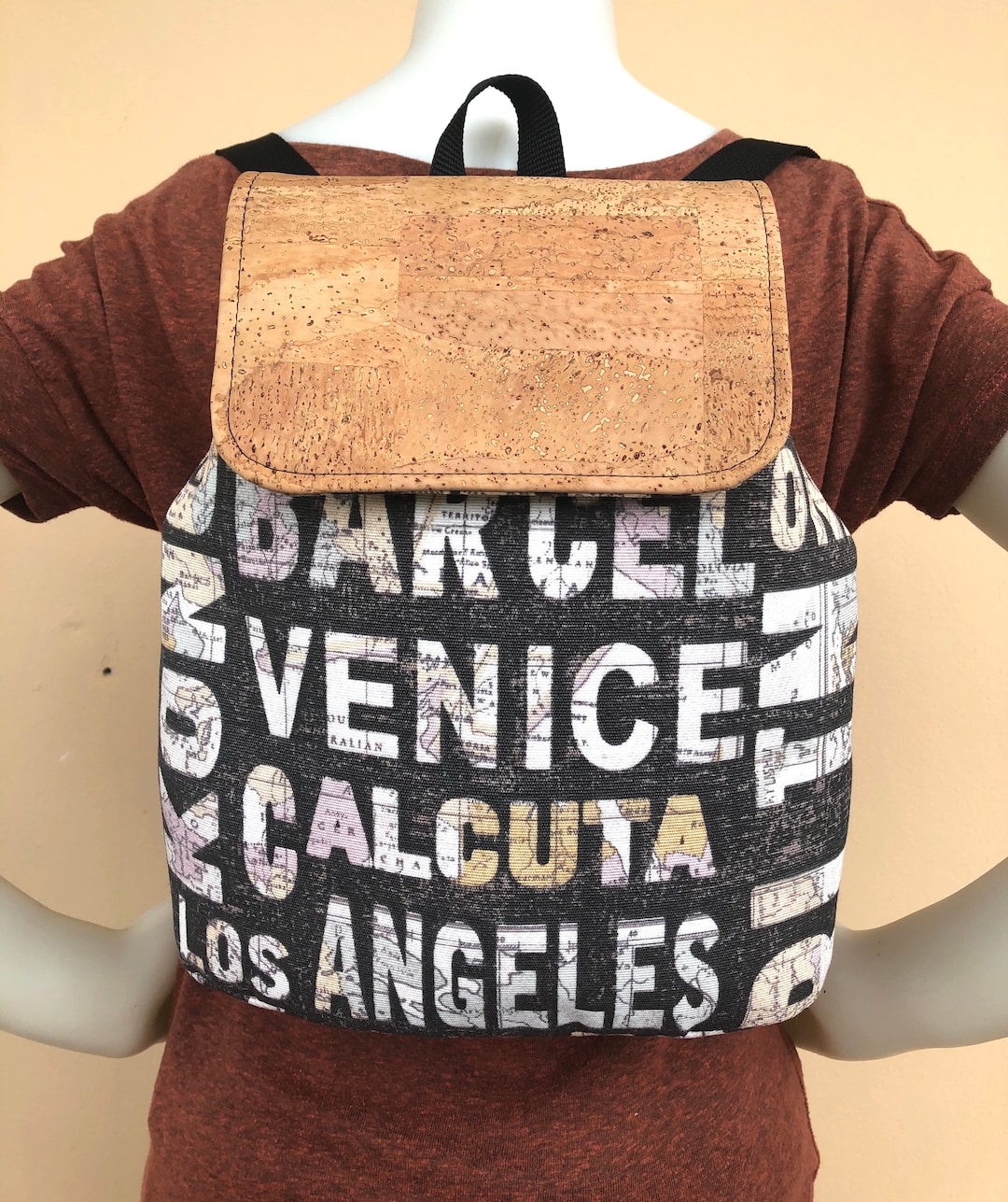 Woman Lightweight Backpack Canvas Fabric Backpack Travel - Etsy