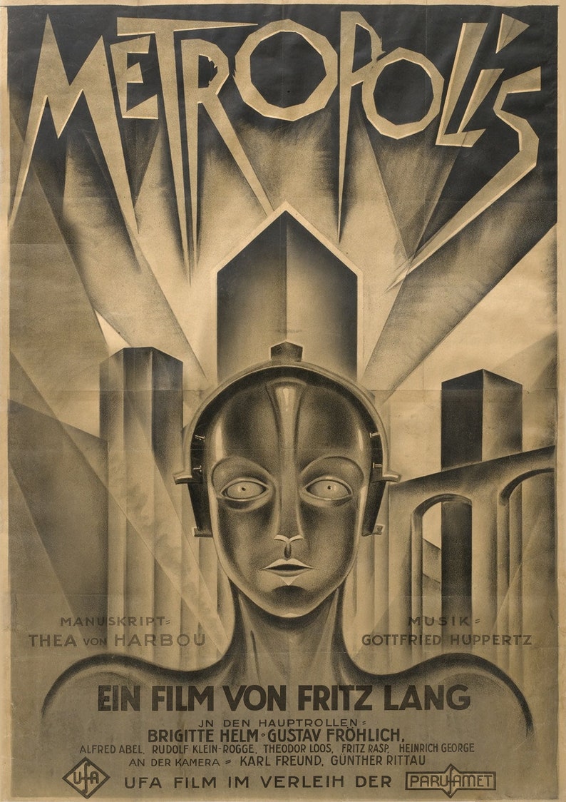 Metropolis 1927 Classic Sci-fi Movie Poster Canvas Matte Silk A1 A2 A3 ...