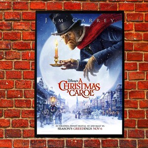A Christmas Carol 2009 Animated Movie Poster Canvas Matte Silk A1 A2 A3 ...