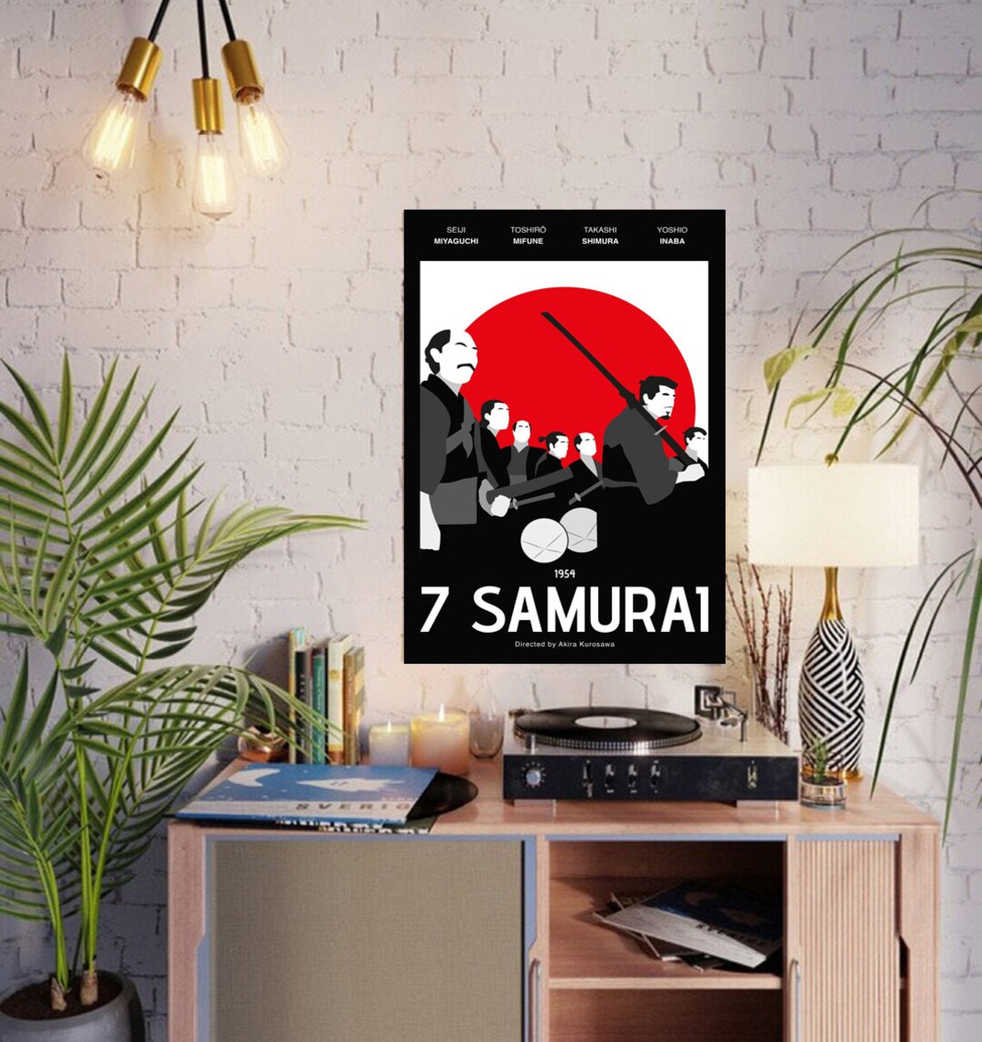 Seven Samurai 1954 Classic Minimal Movie Cover Poster Canvas Matte Silk A1 A2 A3 A4 A5 A6 11х17 ...