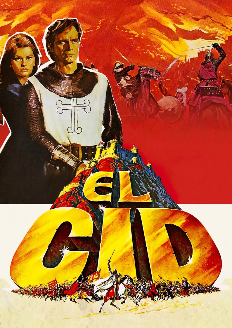El Cid 1961 Classic Movie Poster Canvas Matte Silk A1 A2 A3 A4 A5 A6 ...