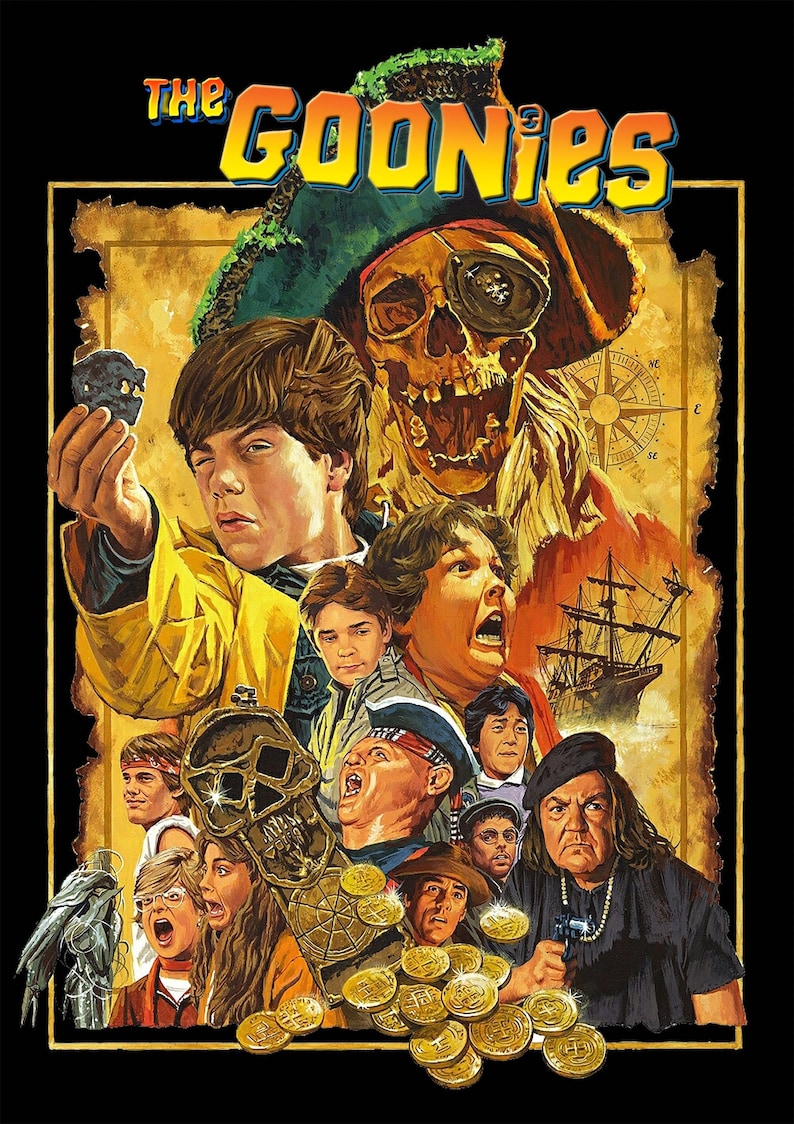 The Goonies 1985 Artwork Movie Poster Canvas Matte Silk A1 A2 A3 A4 A5 A6 11х17 18Х24 24Х36 ...