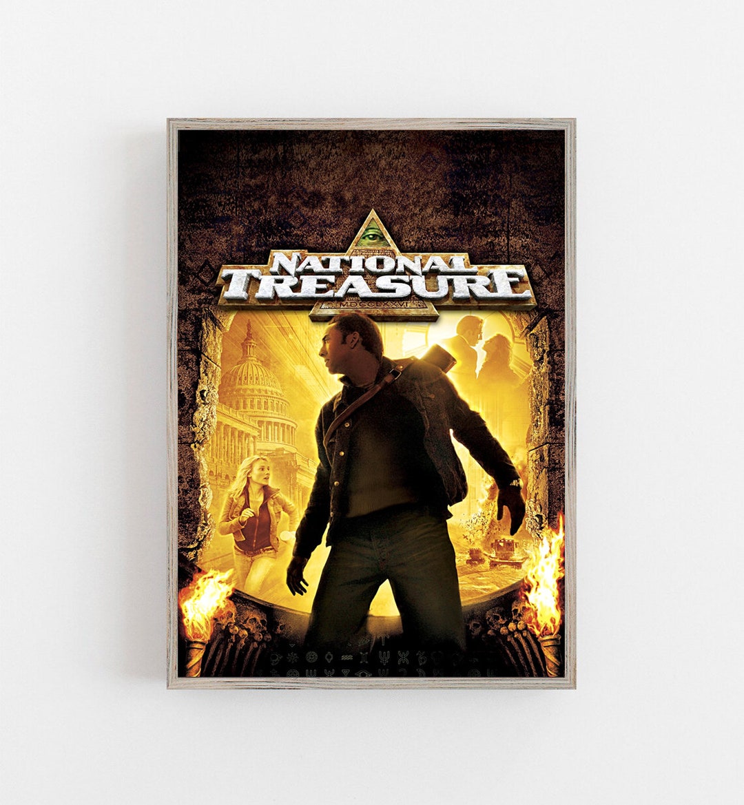 National Treasure 2004 Movie Cover Poster Canvas Matte Silk A1 A2 A3 A4 ...