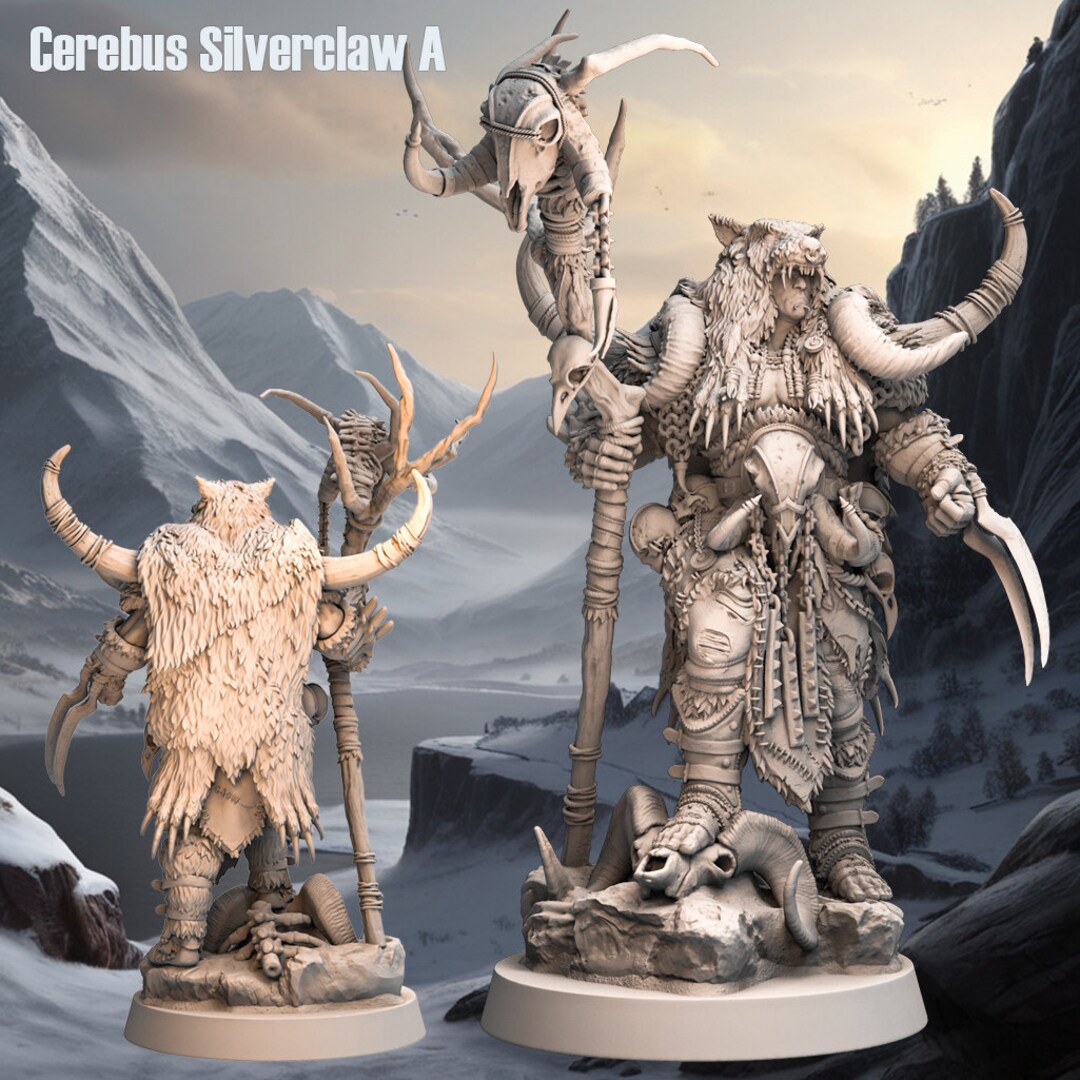 Cerberus Silverclaw, Frost Tribe, Tribe Chief, Nordic Mini 32mm ...