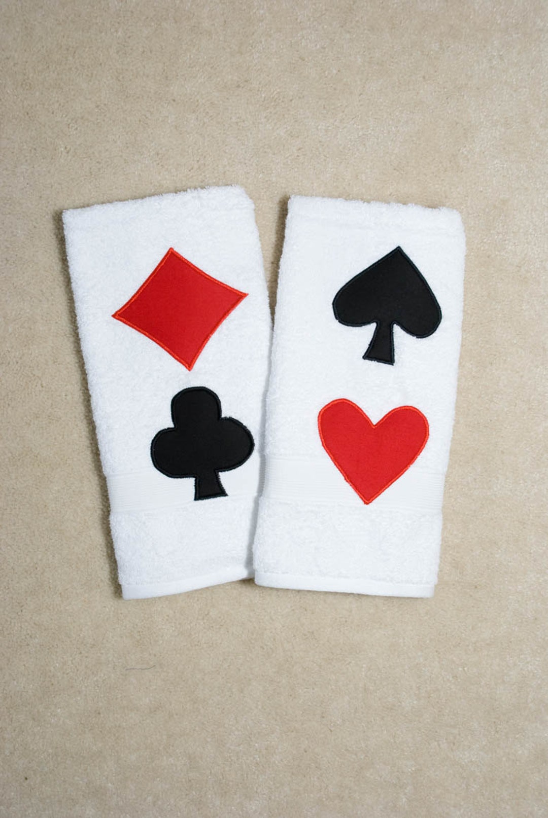 Playing Card Hand Towel/soft White Towel/gift Idea/fun for Kitchen and ...
