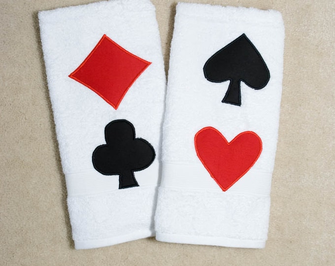 Playing Card Hand Towel/soft White Towel/gift Idea/fun for - Etsy