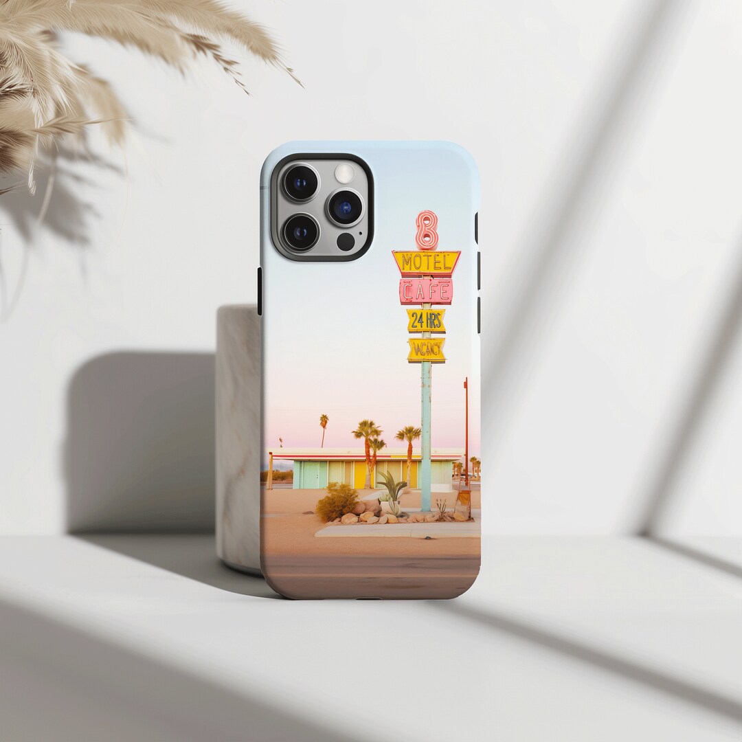 Retro Vintage Motel Sign Phone Case, Boho Aesthetic iPhone 15 14 13 12 ...