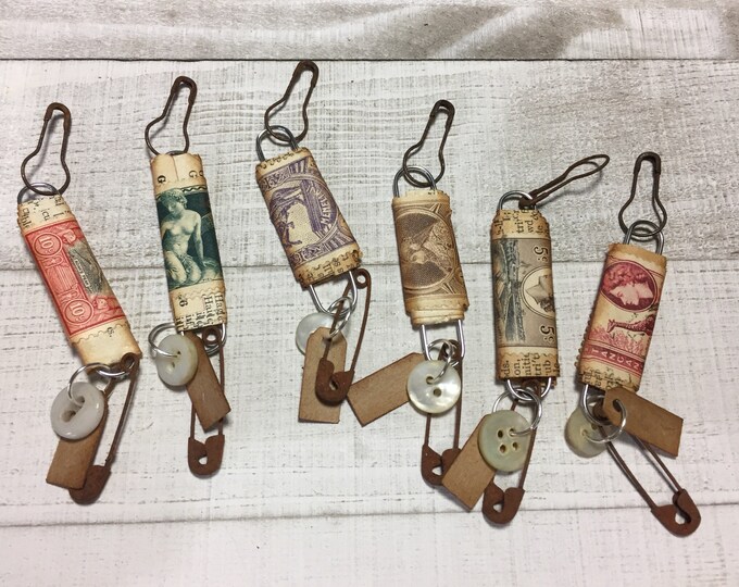 Six Altered Paper Clip Beads - Etsy