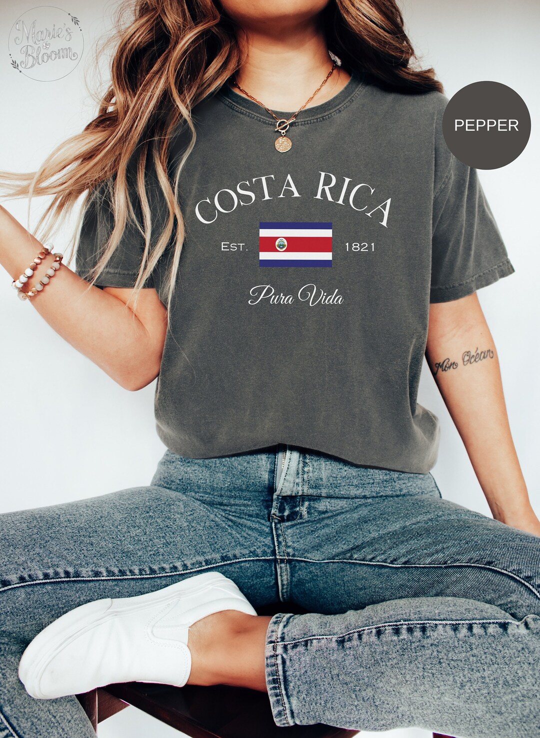 Costa Rica T-shirt Pura Vida T-shirt Costa Rica Flag Tee Shirts Gift ...
