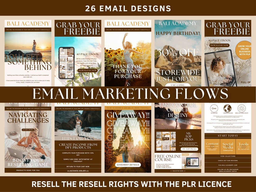 Klaviyo Email Flow Templates With PLR, PLR Email Marketing Templates ...
