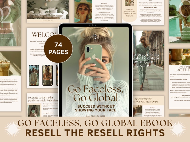 Faceless Digital Marketing Guide PLR, Faceless Instagram Ebook, PLR ...