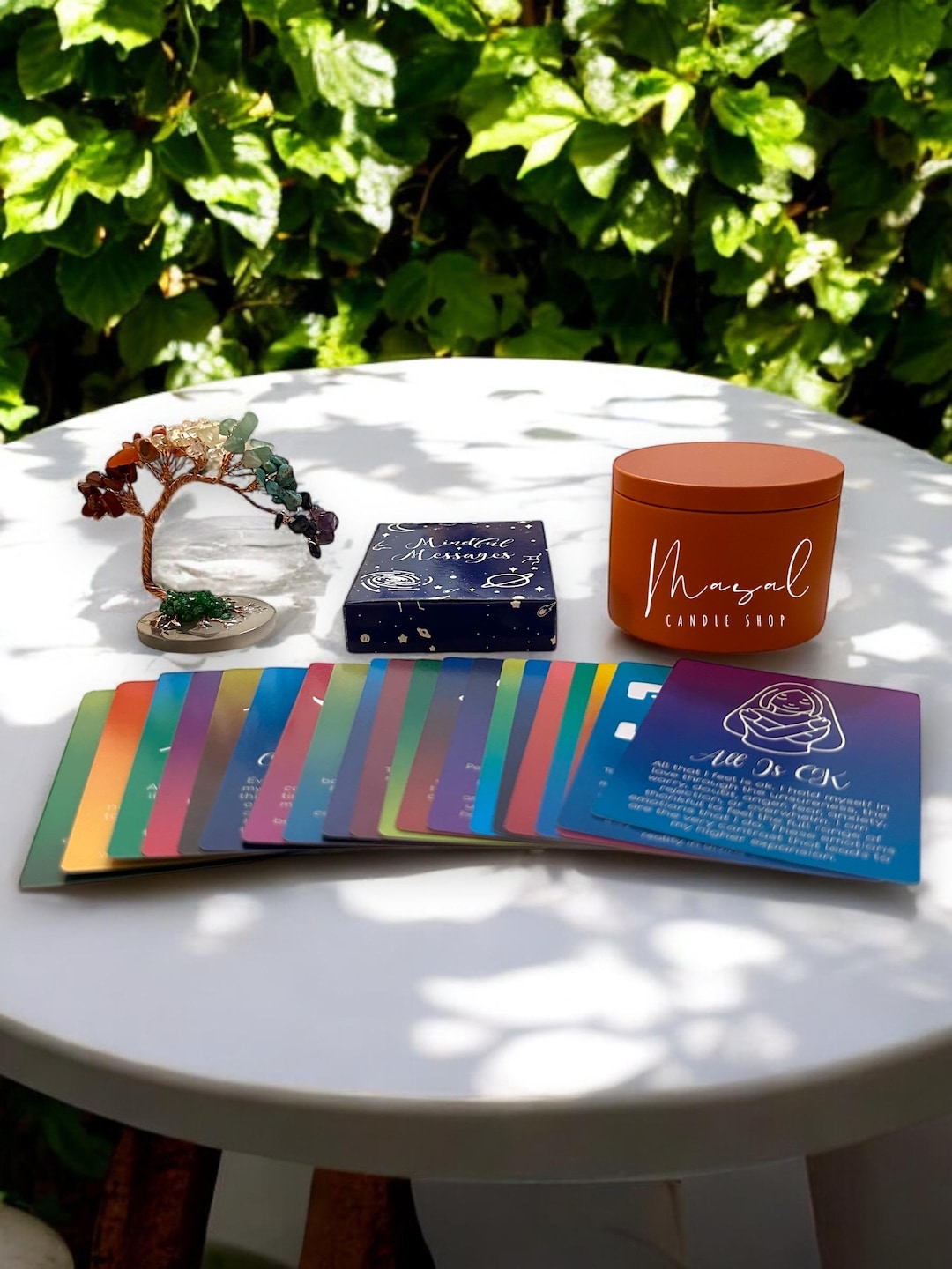 Mindfulness Gift Set | Chakra Stones Money Tree Custom Candle ...