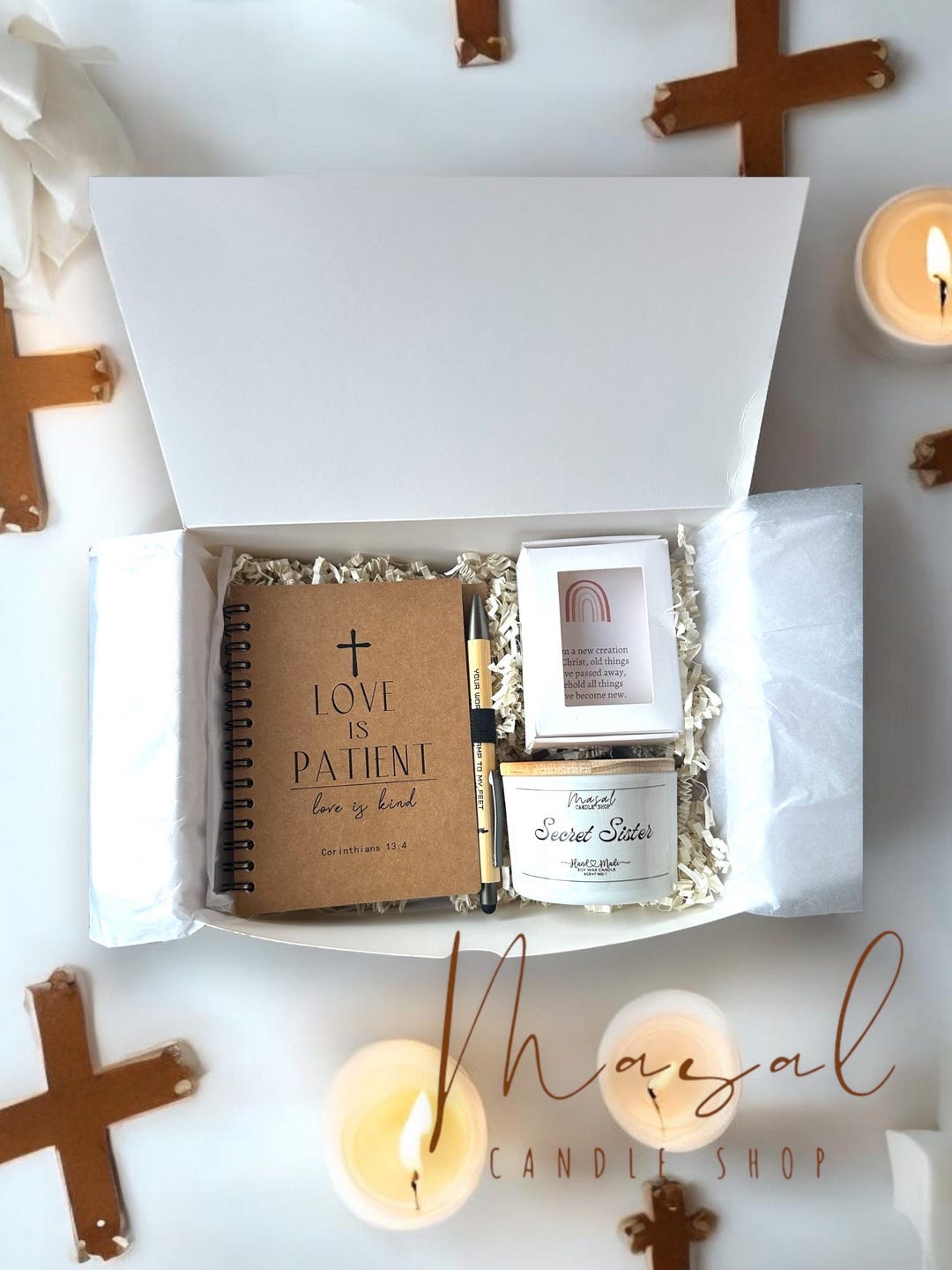 Bible Study Gift Set | Custom Label Handmade Candle | Prayer Journal ...