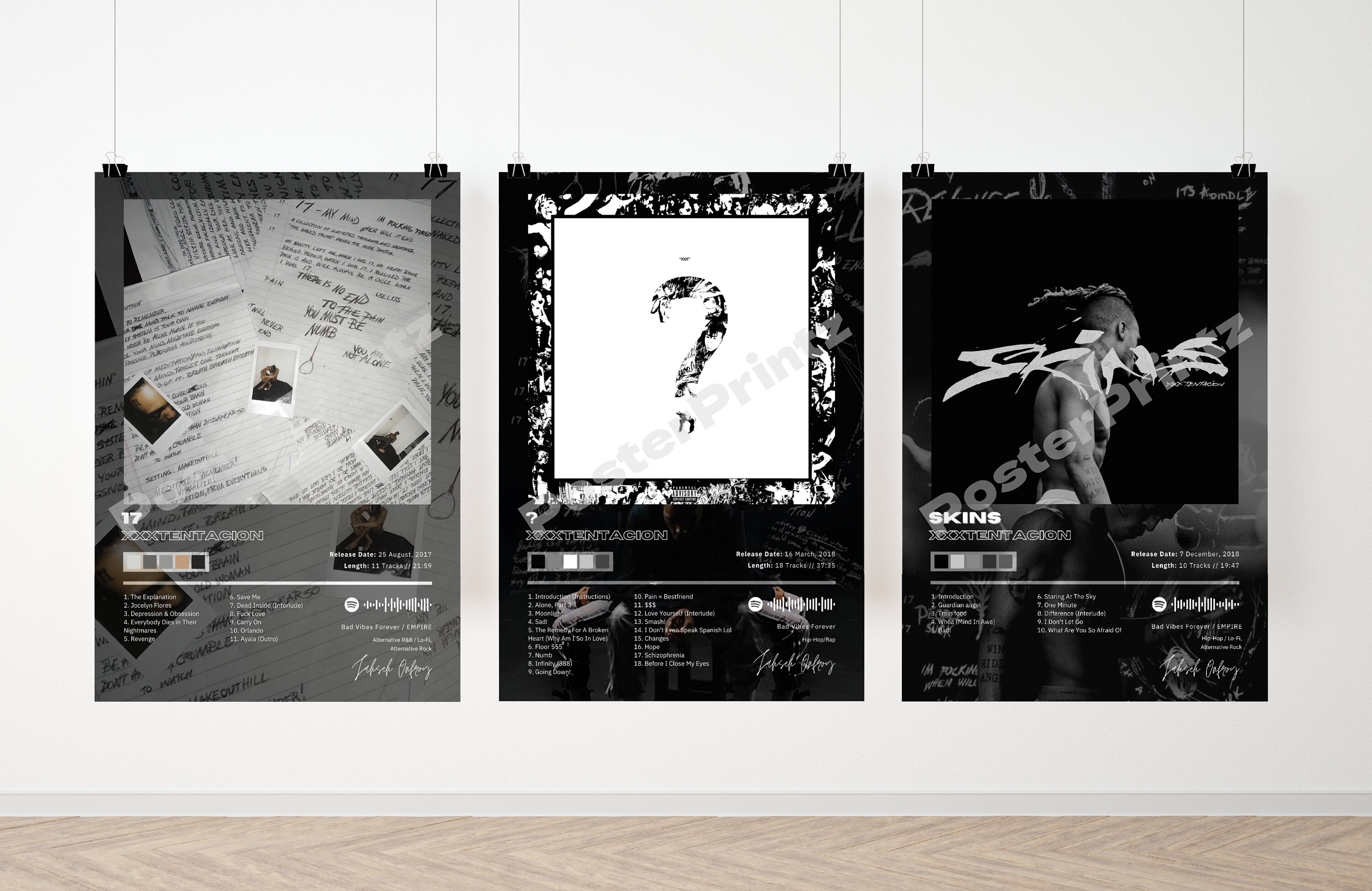 Xxxtentacion Album Posters 3 Pack Set Digital Album Art Poster Download ...