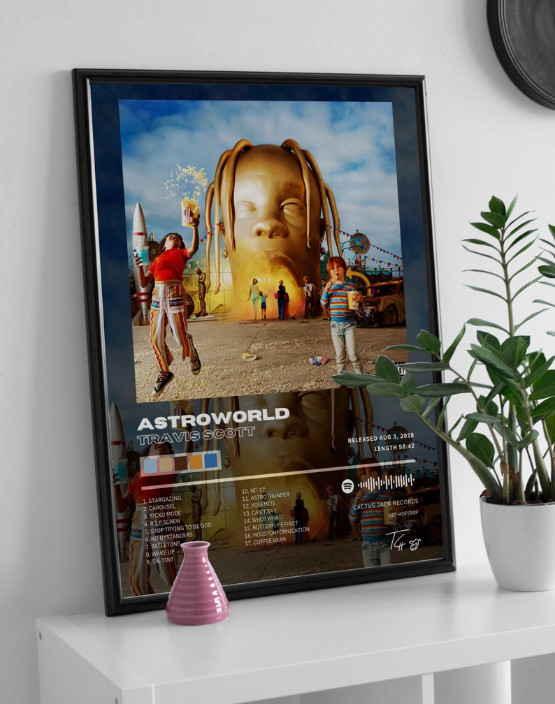 Travis Scott ASTROWORLD Album Poster Digital Album Art Poster Download Wall Art Custom Design ...