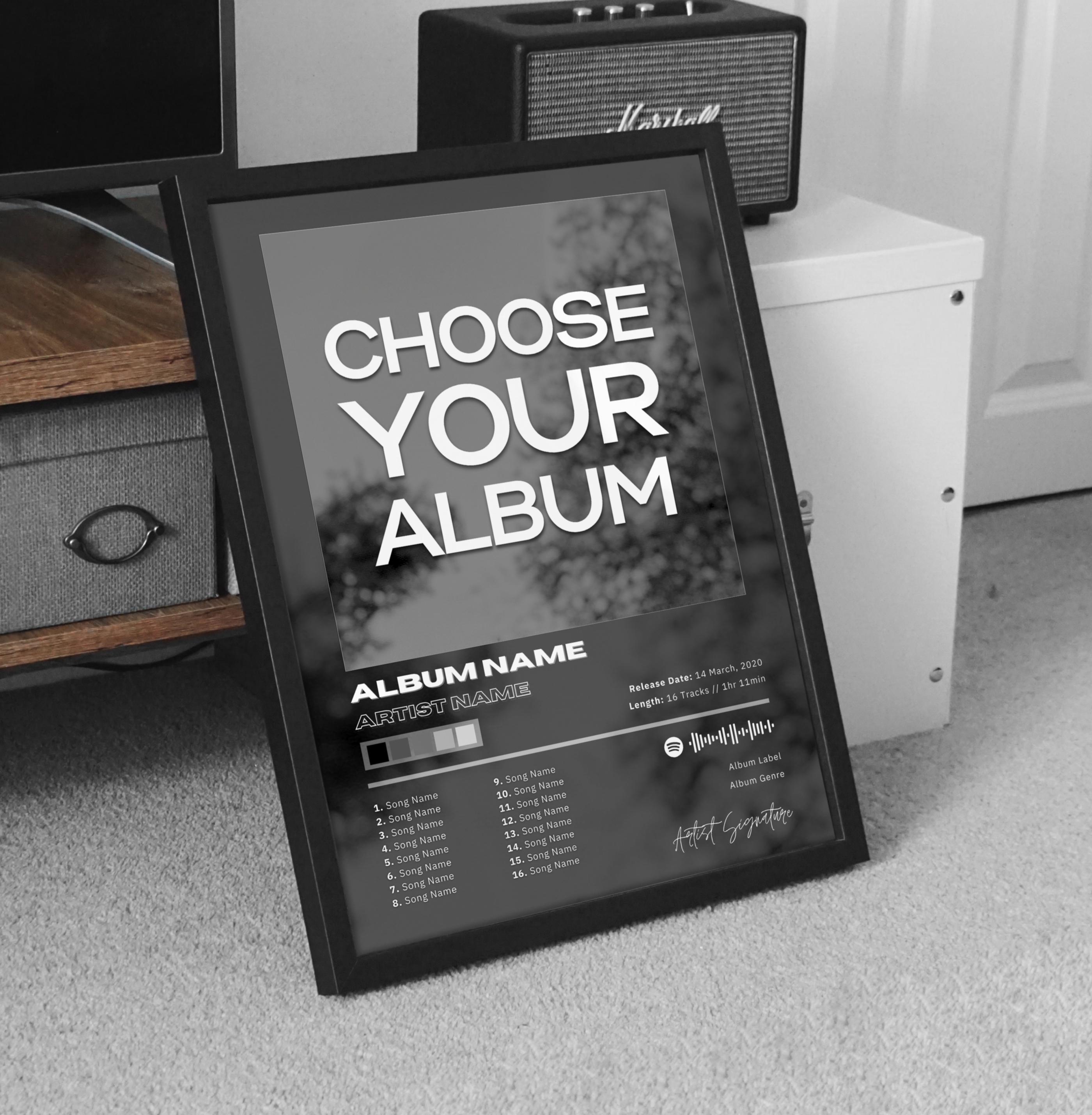 Choose Your Own Album Posters, Personalized Cover Prints, Artist ...