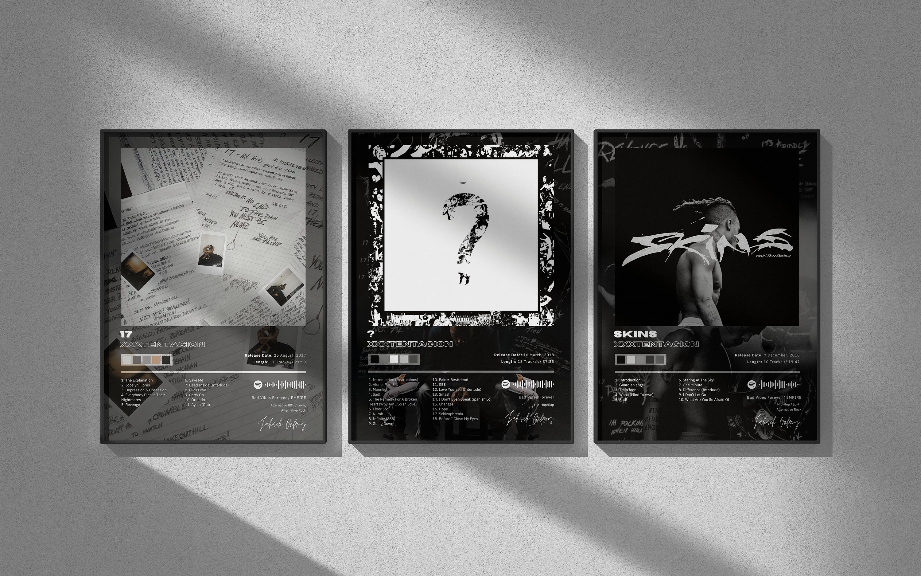 Xxxtentacion Album Posters 3 Pack Set Digital Album Art Poster Download ...