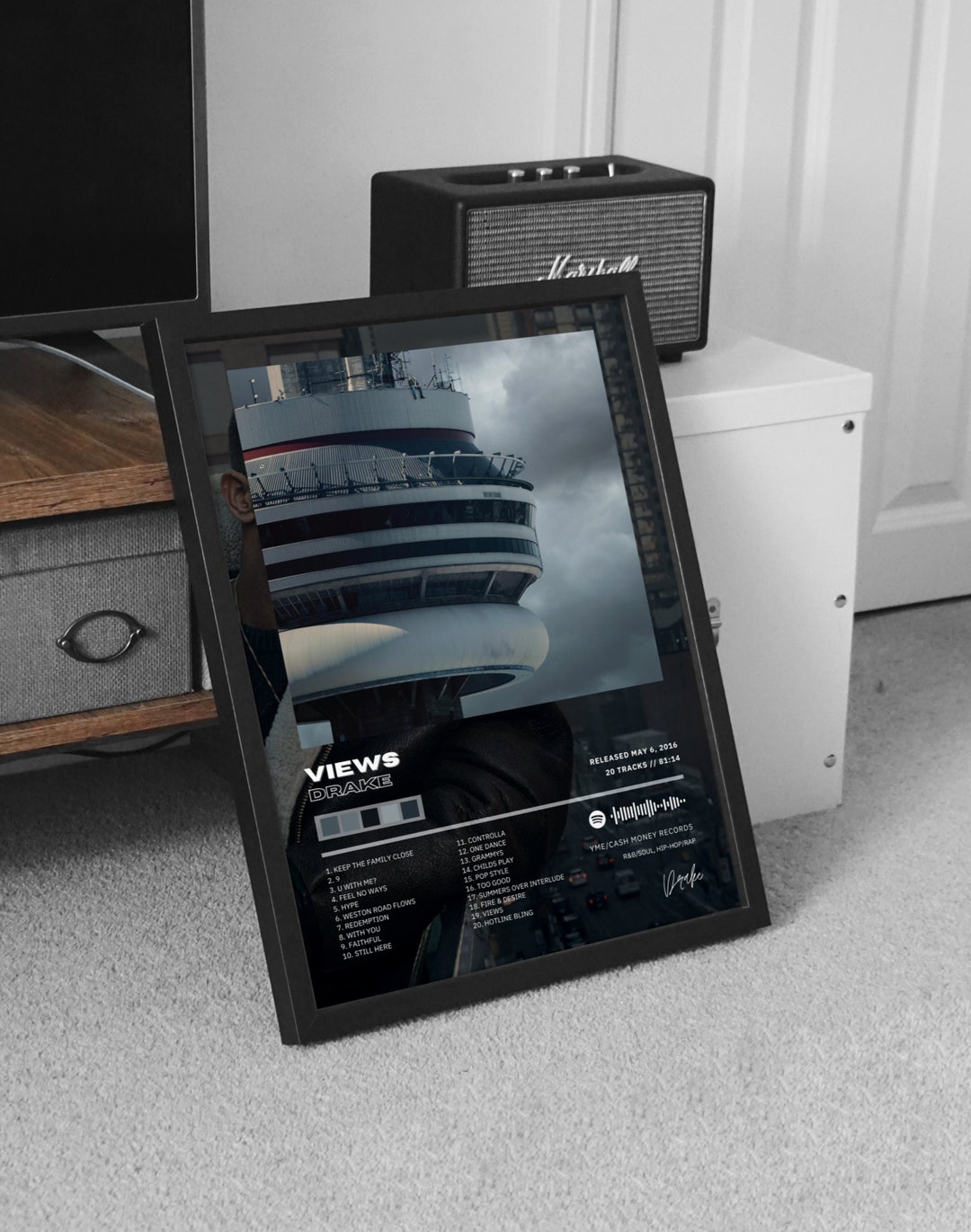 Drake Views Album Poster Digital Album Art Poster Download Wall Art ...